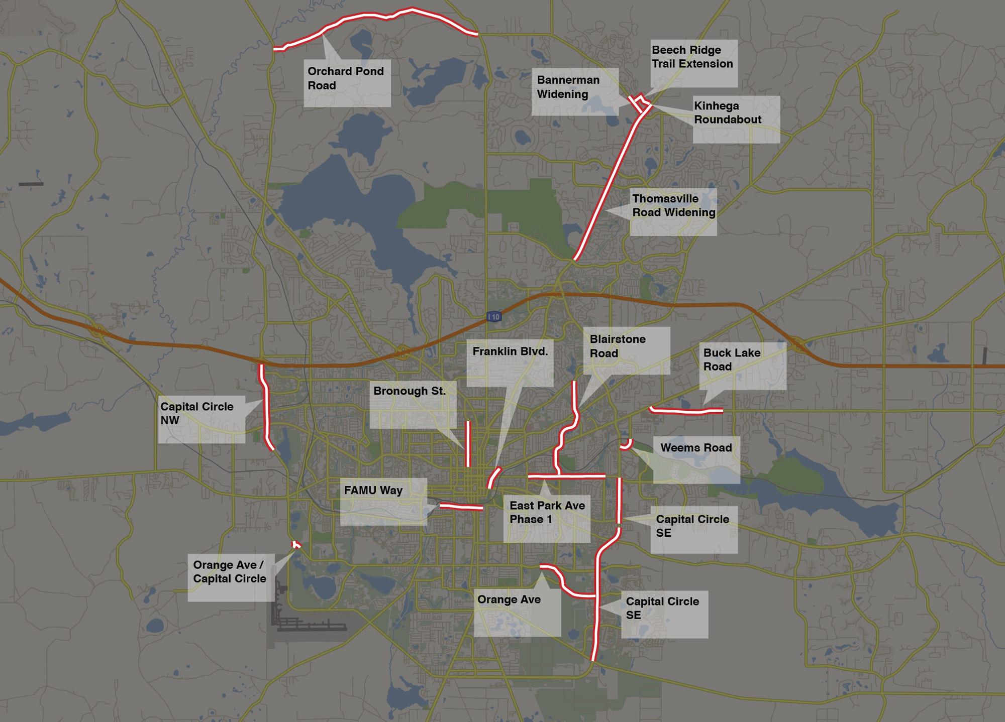 Selected Projects Map | M of Tallahassee, Inc.